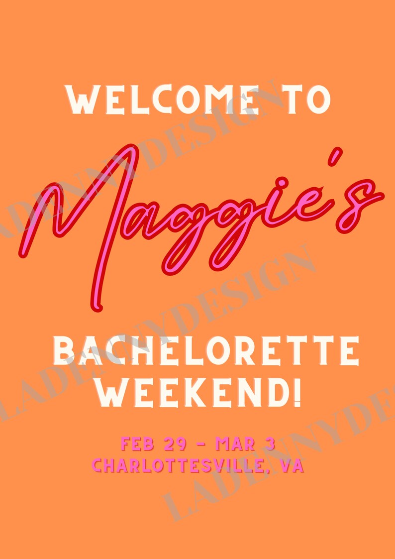 Welcome Sign Bachelorette Party - Etsy