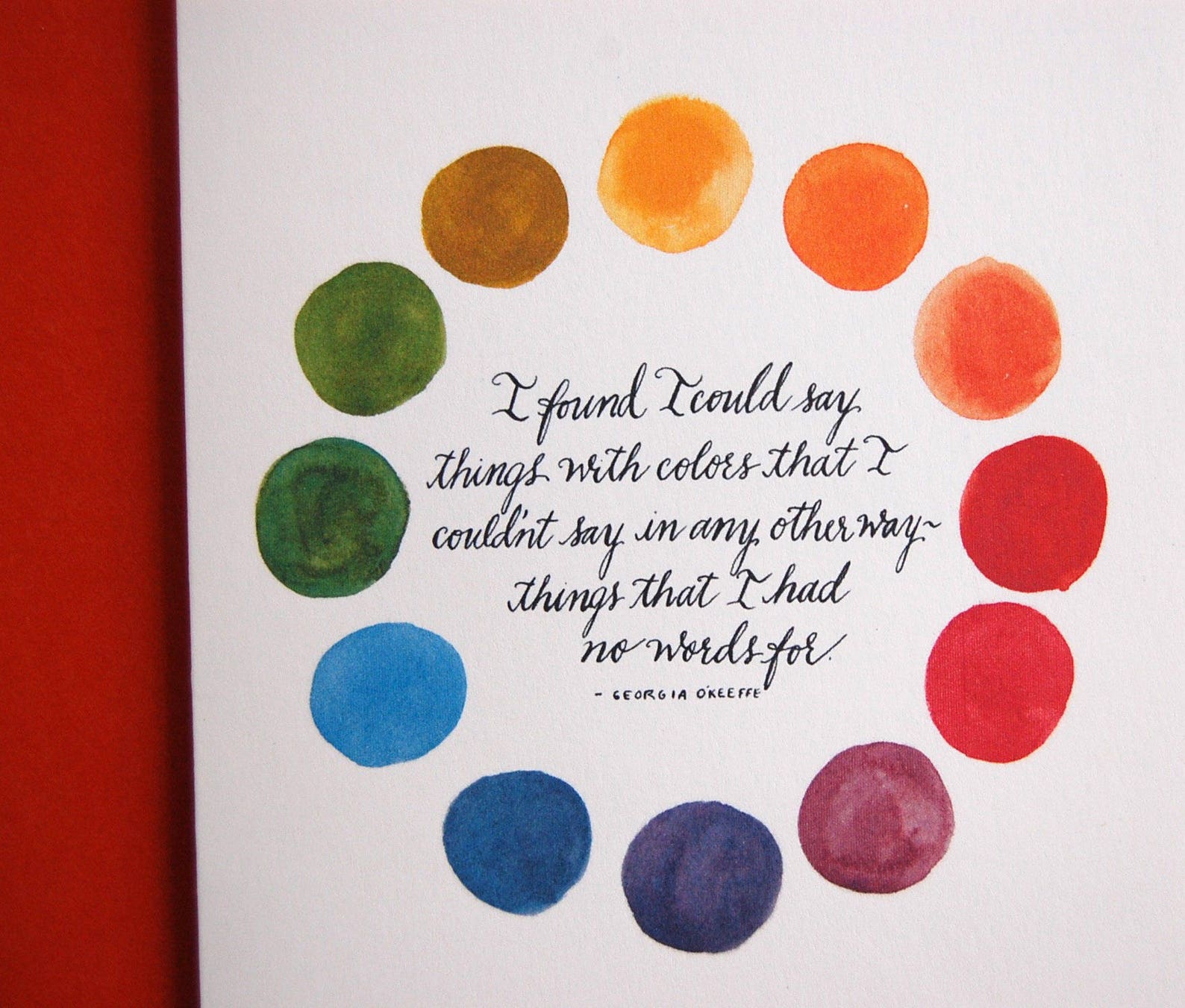 Art Card Color Wheel Creativity Card | Etsy