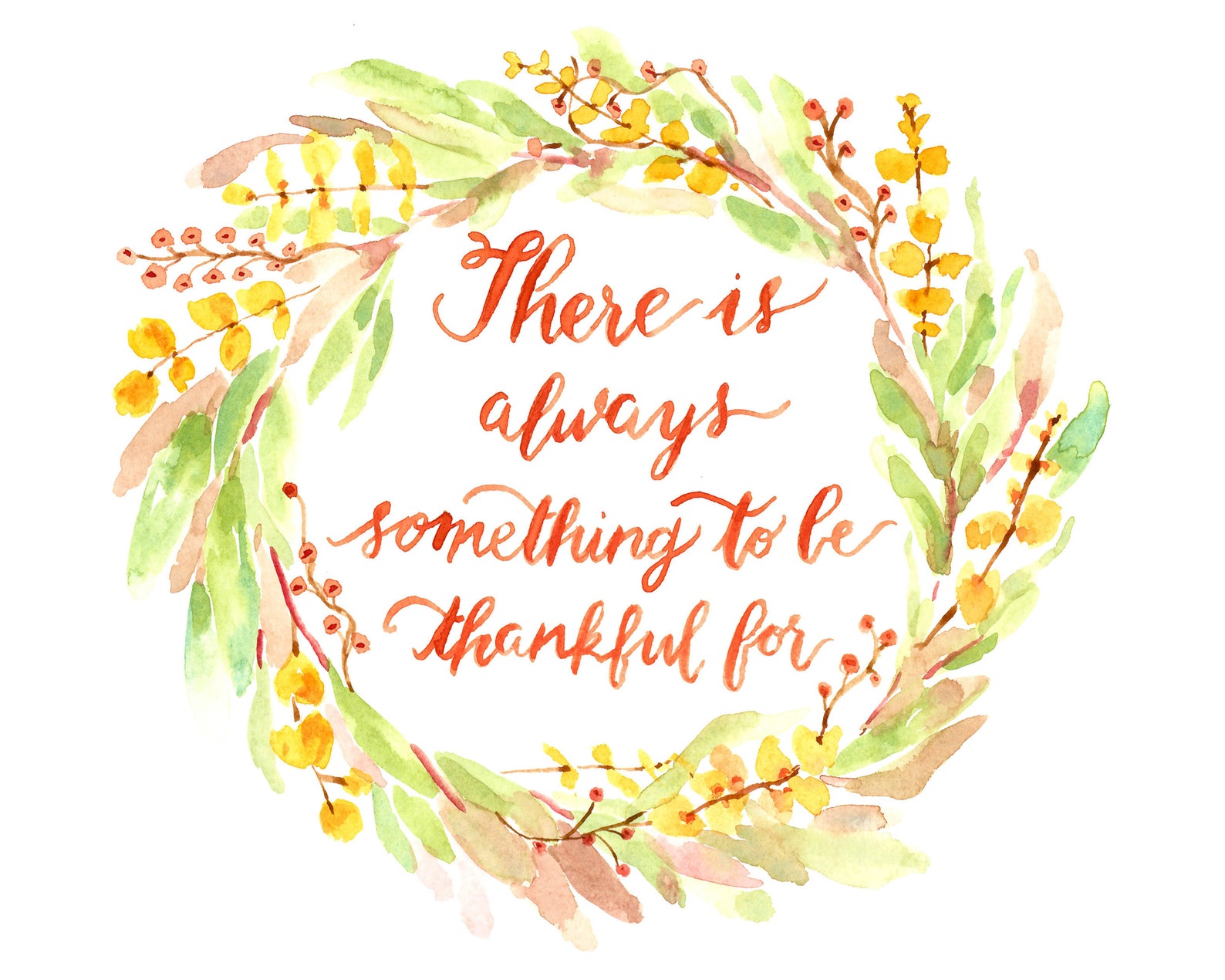 Thankful Art, Watercolor, Calligraphy, Print, Wall Decor - Etsy