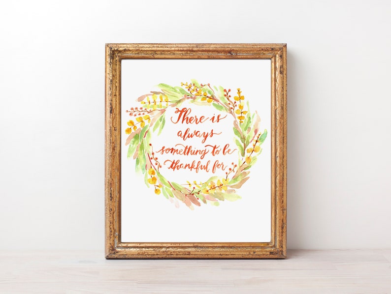Thankful Art, Watercolor, Calligraphy, Print, Wall Decor - Etsy