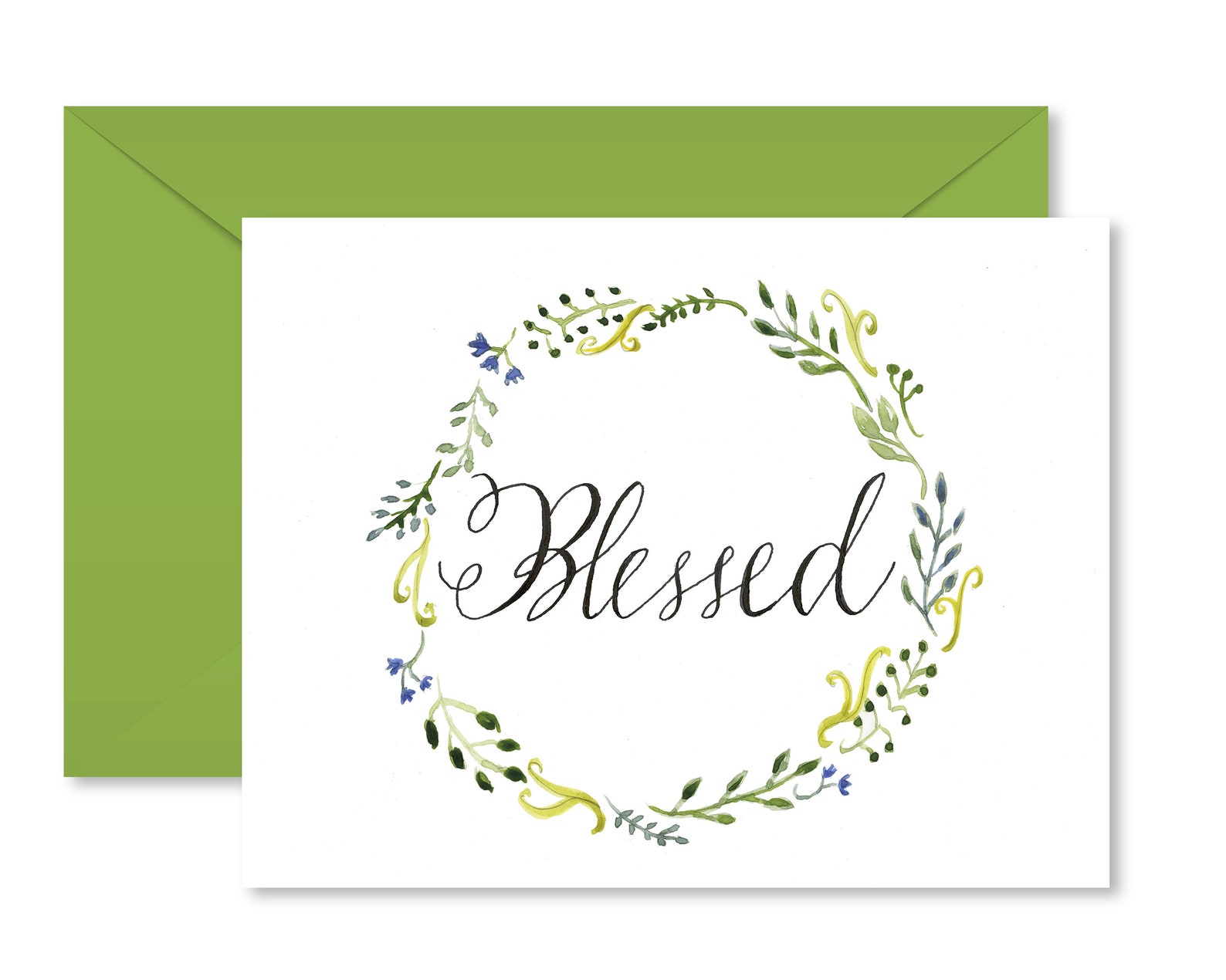 Blessed Card Watercolor Greeting Gratitude | Etsy