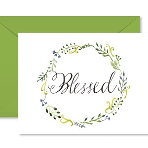 Blessed Card, Watercolor Greeting, Gratitude - Etsy