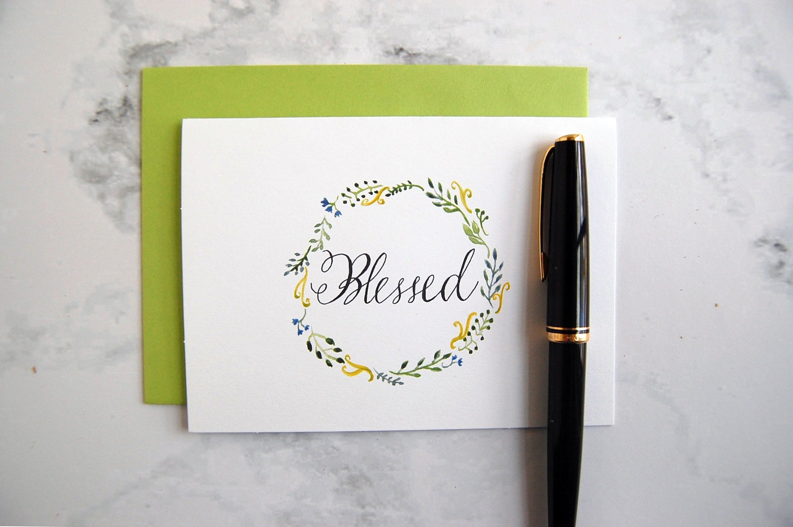 Blessed Card Watercolor Greeting Gratitude | Etsy