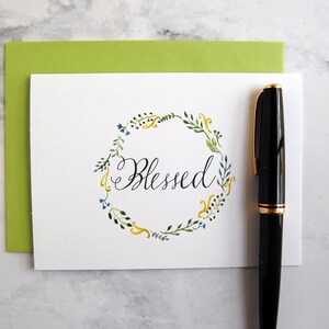 Blessed Card, Watercolor Greeting, Gratitude - Etsy