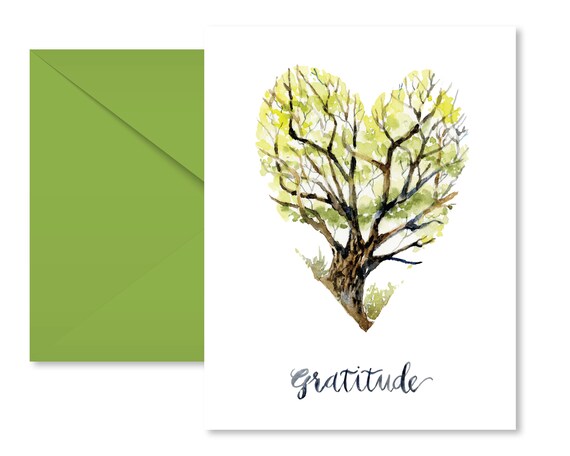 Gratitude Card Thank You Tree of Life Watercolor | Etsy