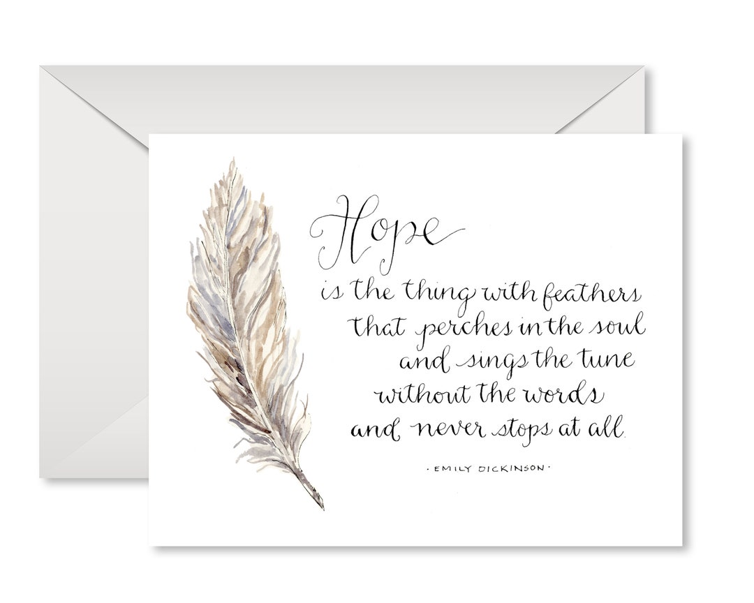 Hope Greeting Card, Feather, Watercolor, Encouragement - Etsy