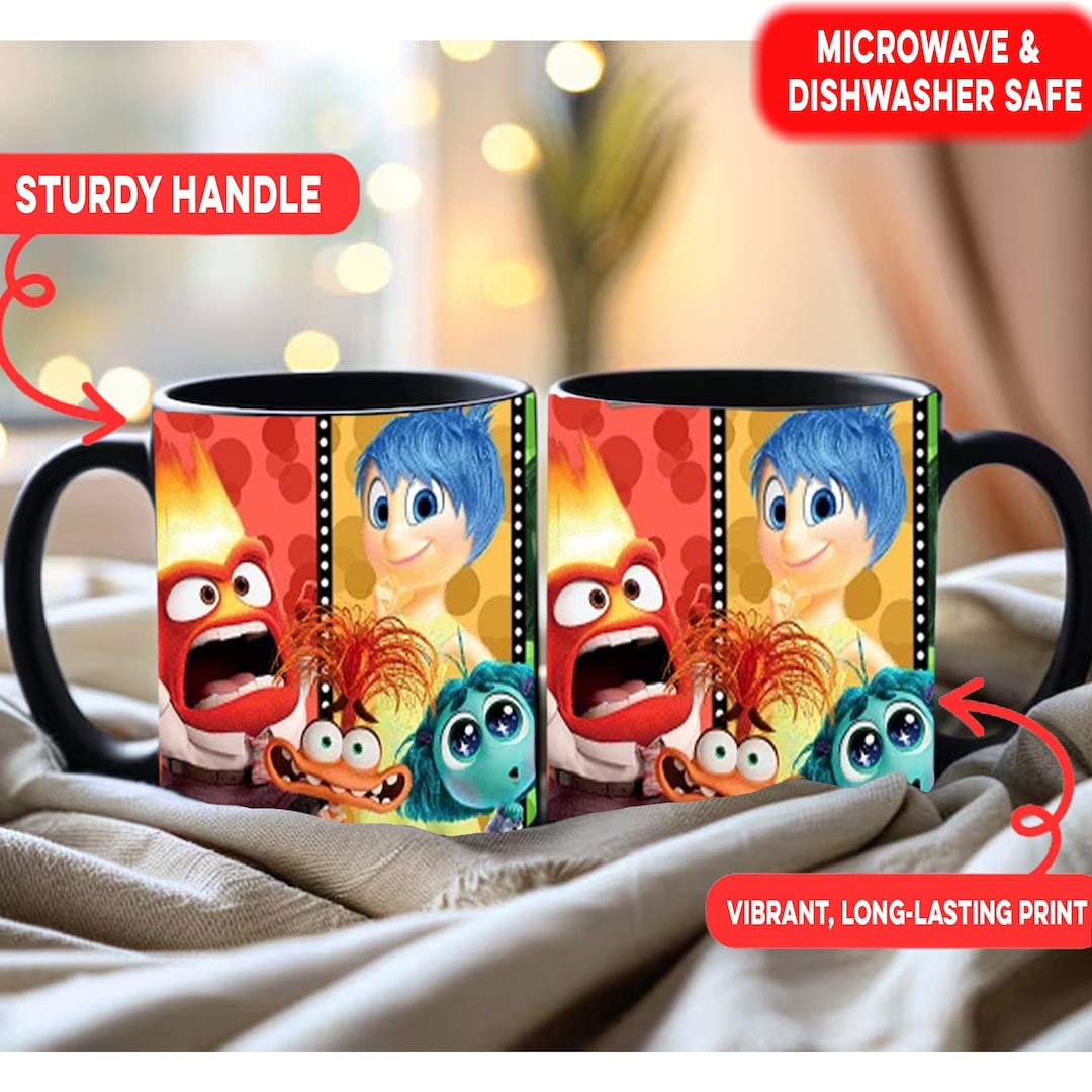Emotions Inside Out Characters Mug,joy Disgust Fear Sadness Anger Mug ...