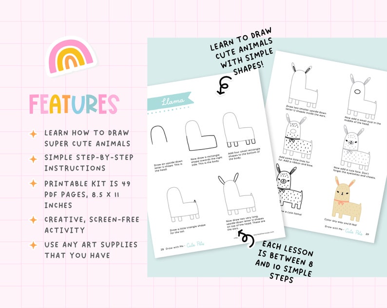 Animals Drawing Book, Kids Step-by-step Lessons (digital Download - Etsy UK