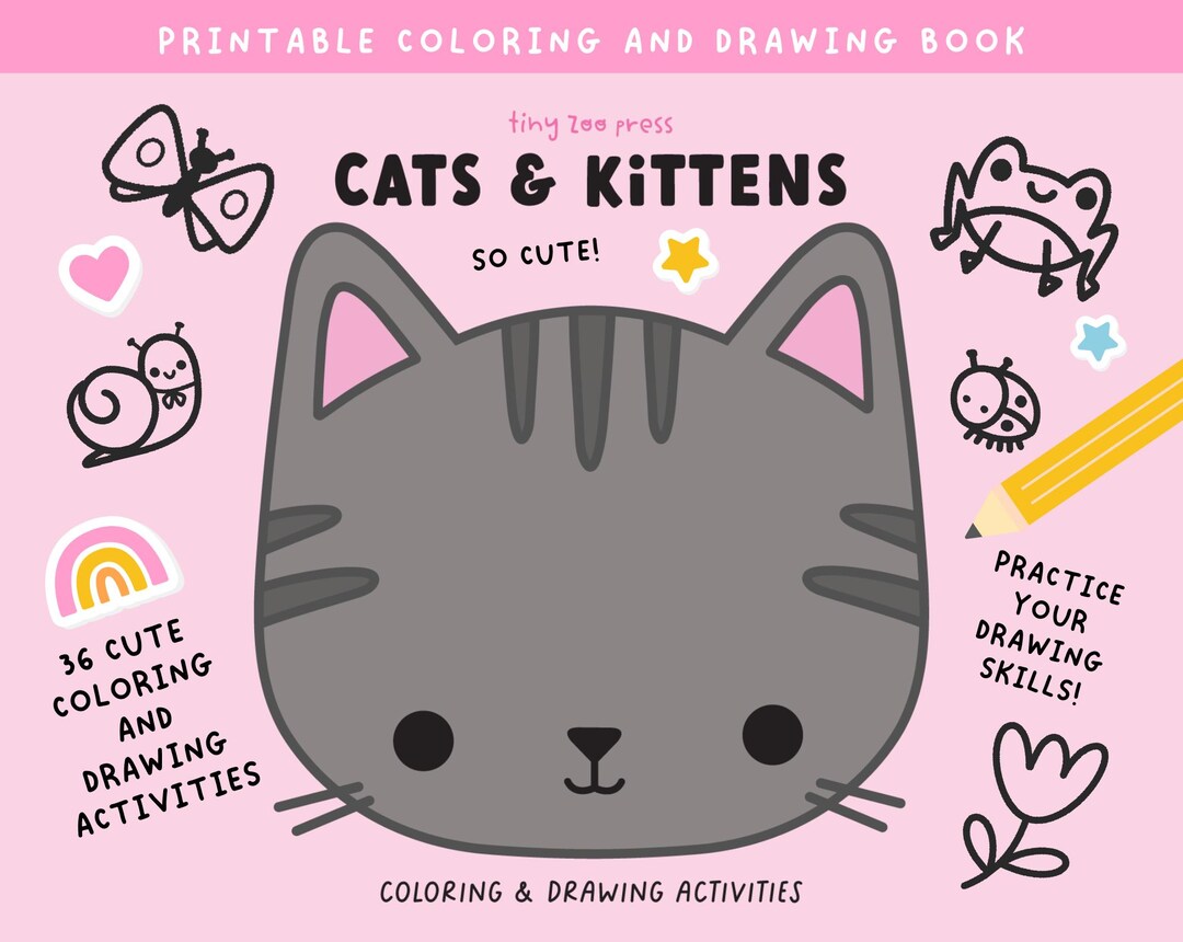 Cat Coloring Book, Cat Color Book, Cat Coloring Page, Coloring ...