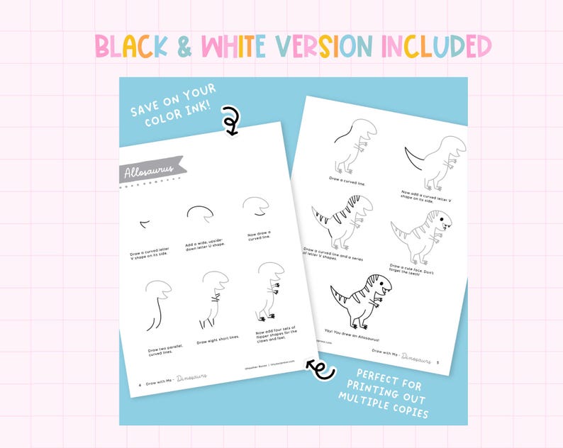 How to Draw Dinosaurs, How to Draw Cute Dinos, How to Draw Cute Things ...