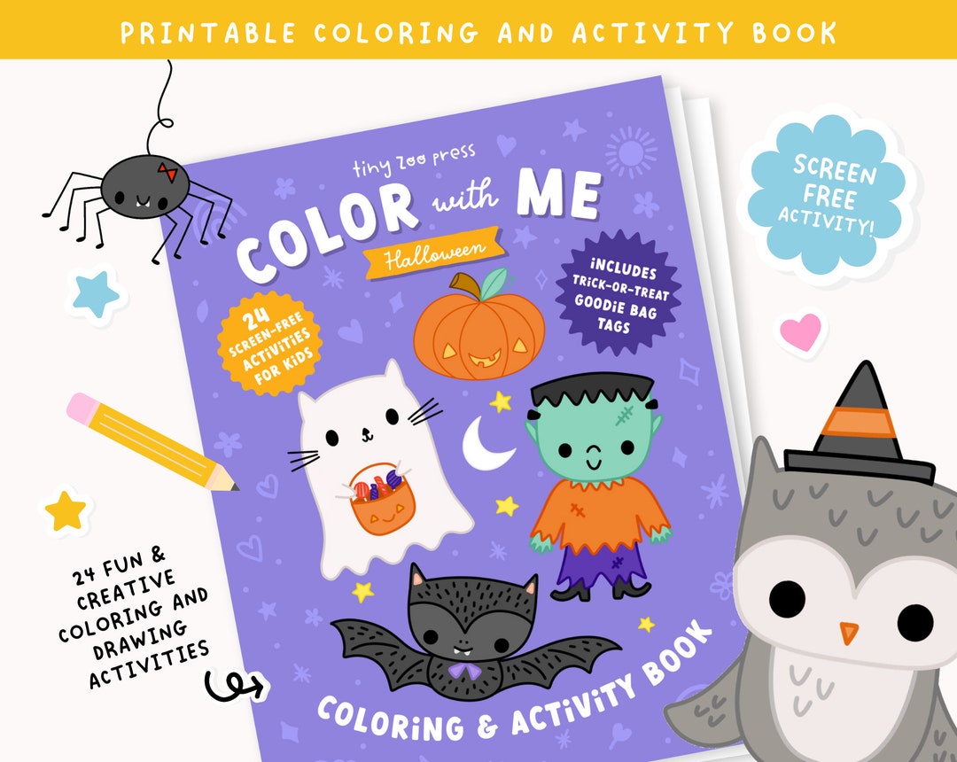 Halloween Coloring and Activity Book, Halloween Activities, Drawing ...