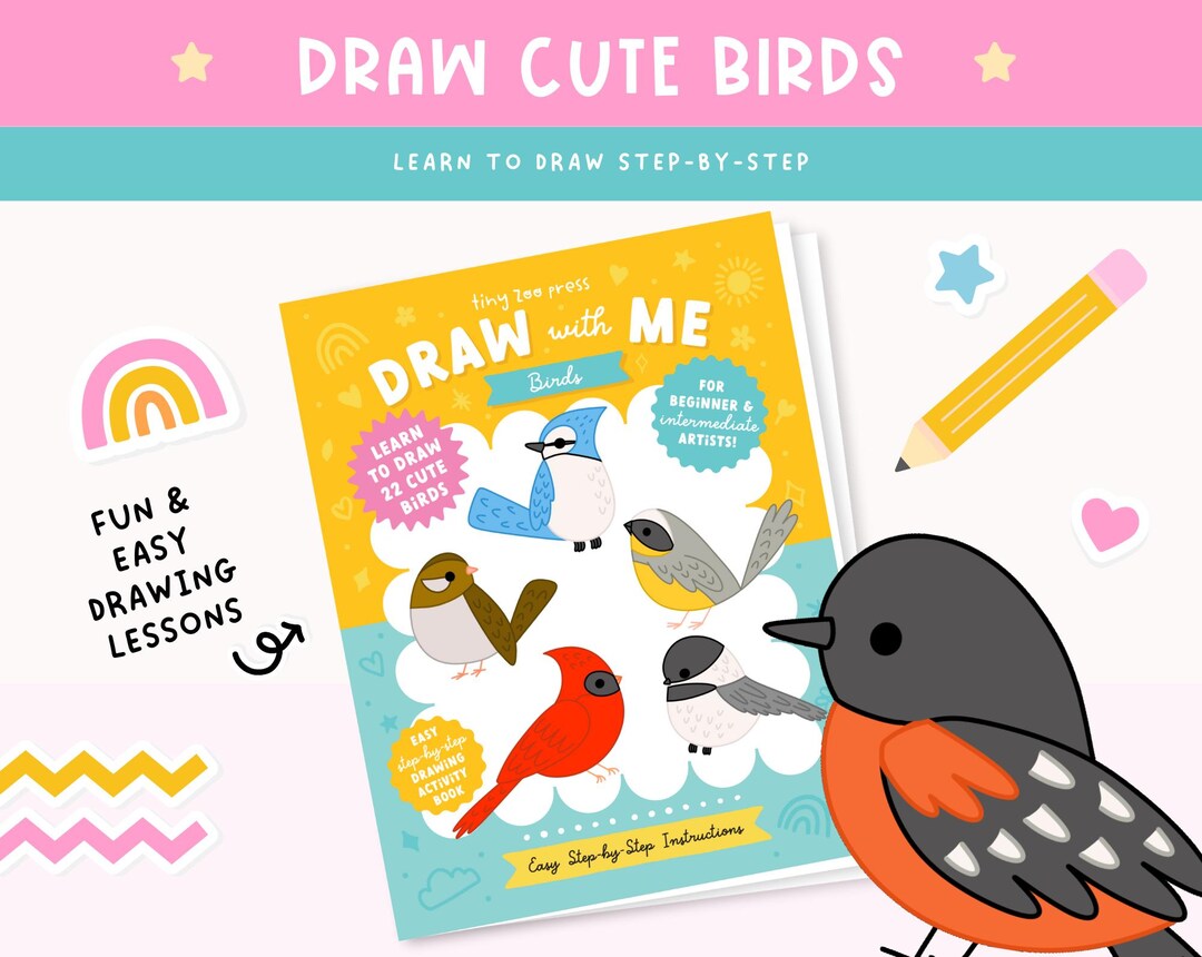 Birds Drawing Book, Step-by-step Guide (digital Download) - Etsy