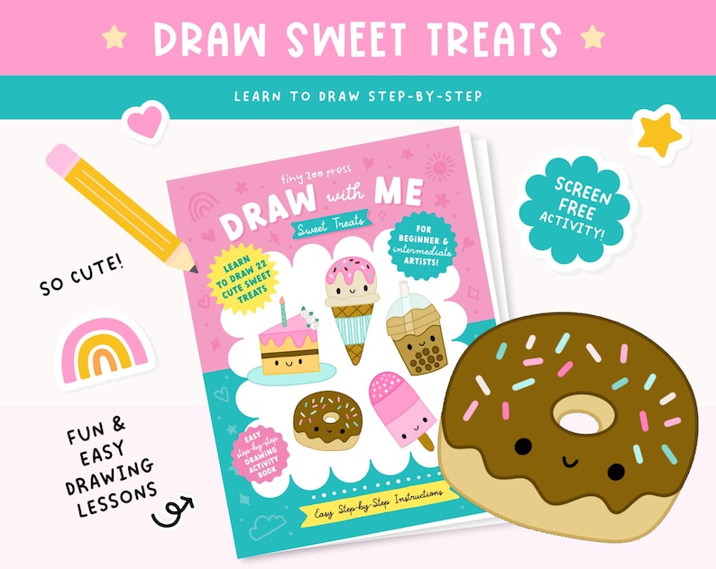 Kawaii Sweet Treats Drawing Book for Kids (digital Download) - Etsy