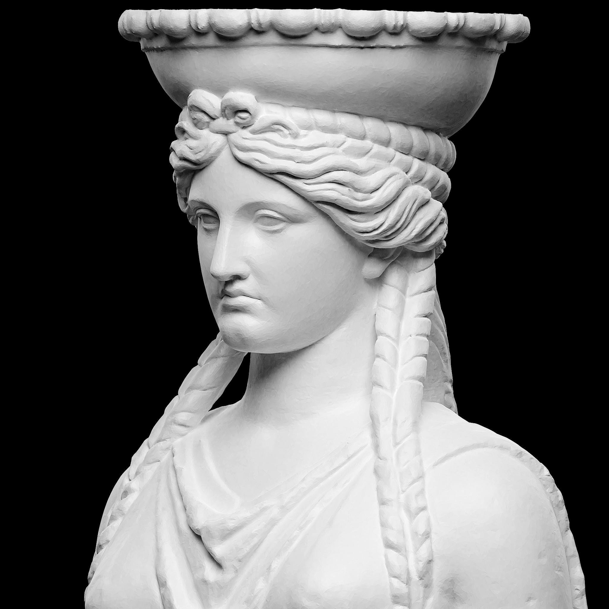 3D Printed Caryatid Bust: Greek Acropolis Replica DIY Kit - Etsy