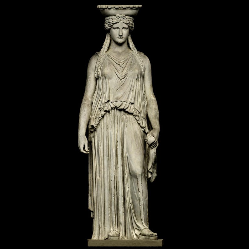 3D Printed Caryatid Bust: Greek Acropolis Replica DIY Kit - Etsy