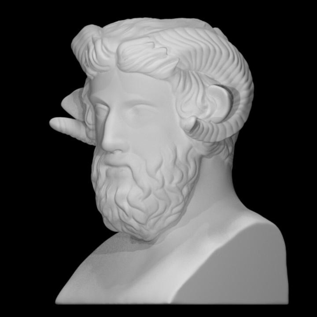 3D Printed Zeus Amun Bust: Unpainted DIY Model Kit - Etsy