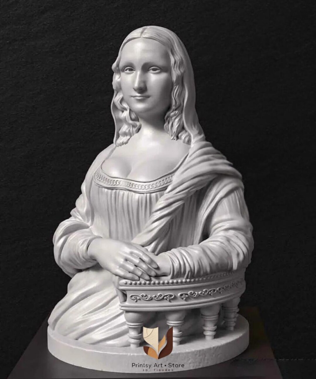 3D Printed Mona Lisa Bust: DIY Collectible Figurine - 6 Inch - Etsy