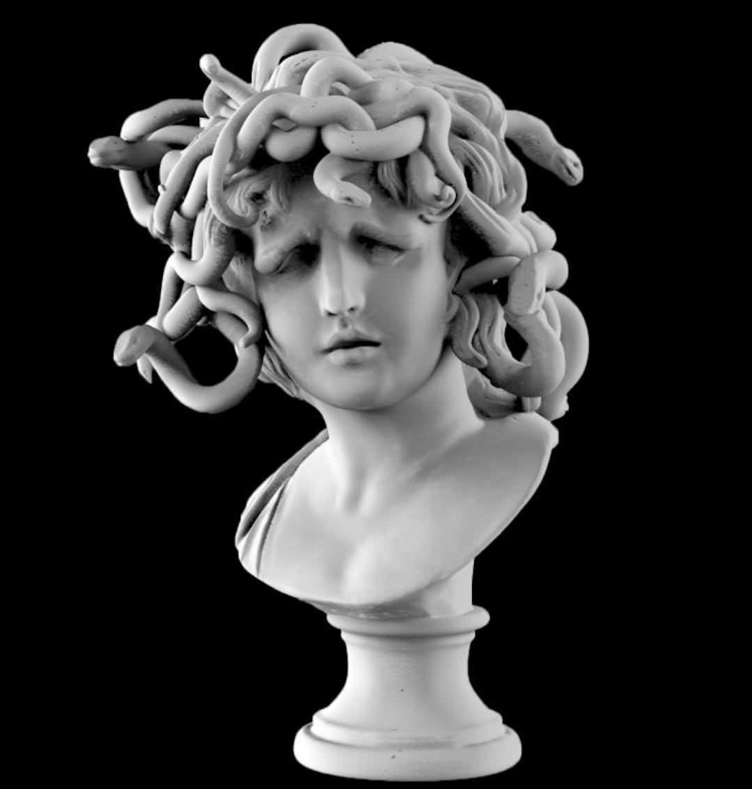 3D Printed Medusa Bust: Unpainted Roman Mythology Model Kit - Etsy