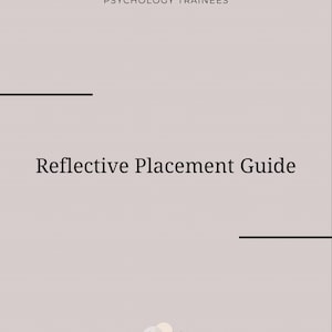 Reflective Placement Guide - Workbook - Clinical Psychologist - Etsy