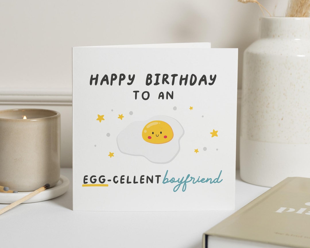 Boyfriend Birthday Card, Birthday Card for Boyfriend, Egg Birthday Card ...
