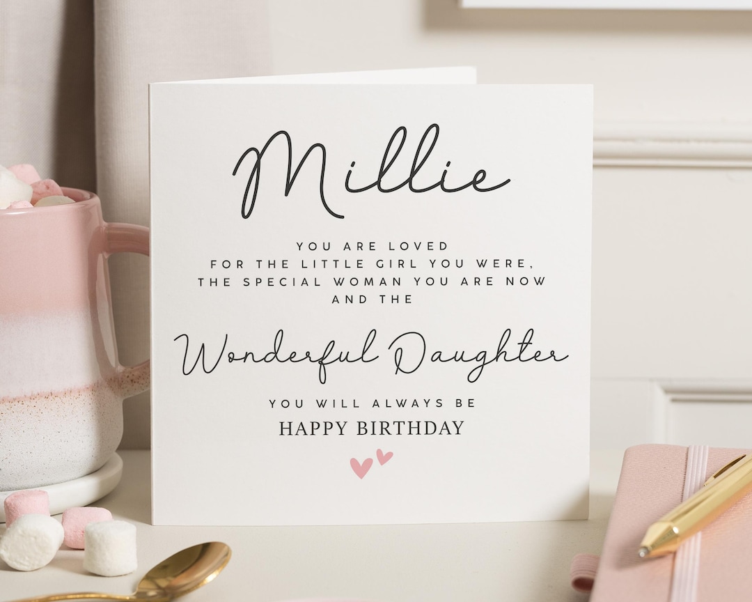 Birthday Card for Daughter, Personalised Daughter Birthday Card ...