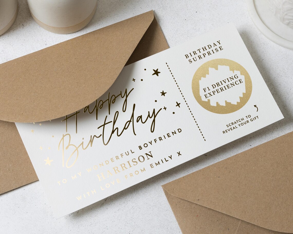 Scratch Card Reveal, Birthday Scratch Card, Boyfriend Birthday Gift ...