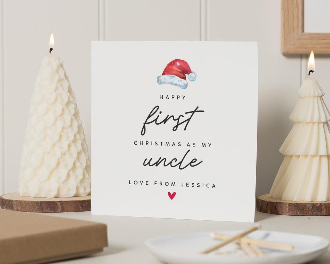First Christmas as My Uncle Card, Personalised Christmas Card ...