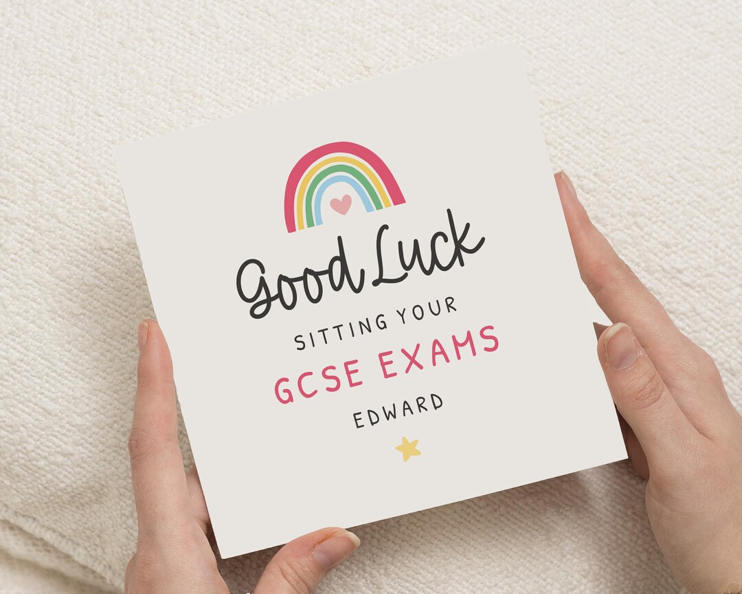 Good Luck Card, Exam Good Luck Card, GCSE Exams Card, Personalised Good ...