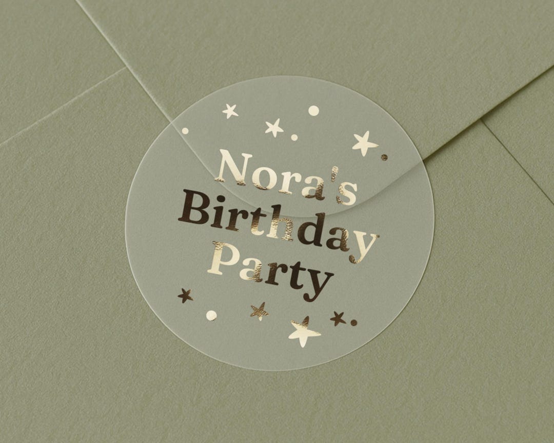 Birthday Party Sticker, Personalised Birthday Sticker, Birthday ...