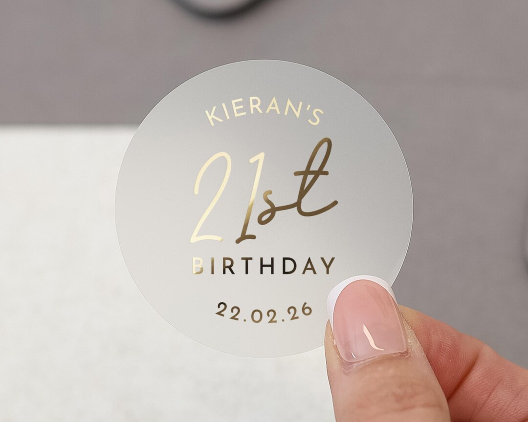 21st Birthday Sticker, Personalised Birthday Sticker, 21st Birthday ...