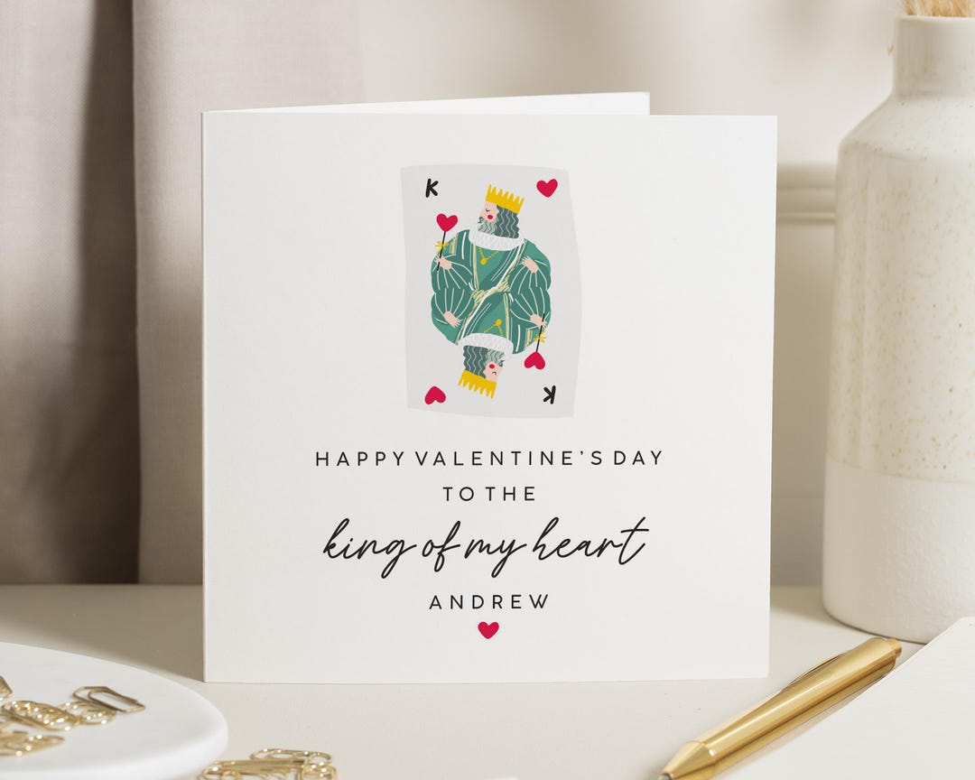 King of My Heart Valentine's Card, Boyfriend Gifts, Husband Valentines ...