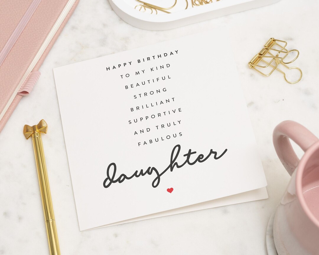 Daughter Birthday Card, Birthday Cards for Daughter, Personalised ...