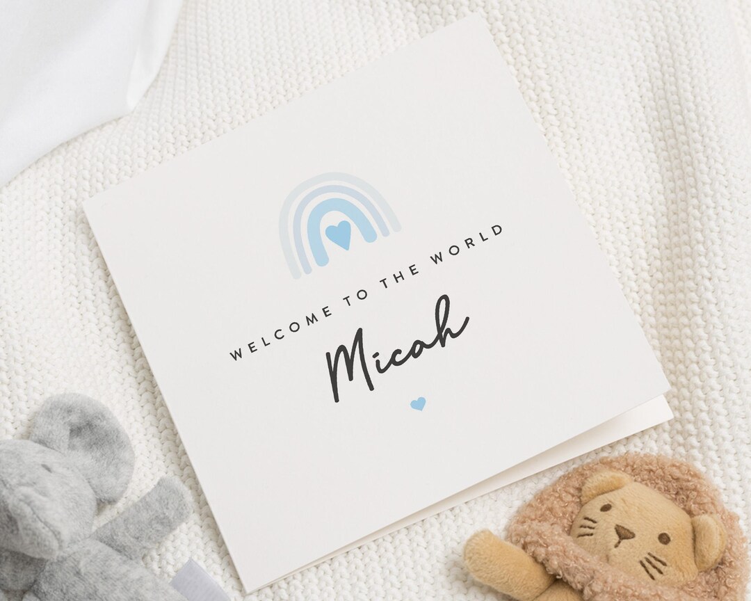 Congratulations New Baby Boy Card, Welcome New Baby Boy, Personalised ...