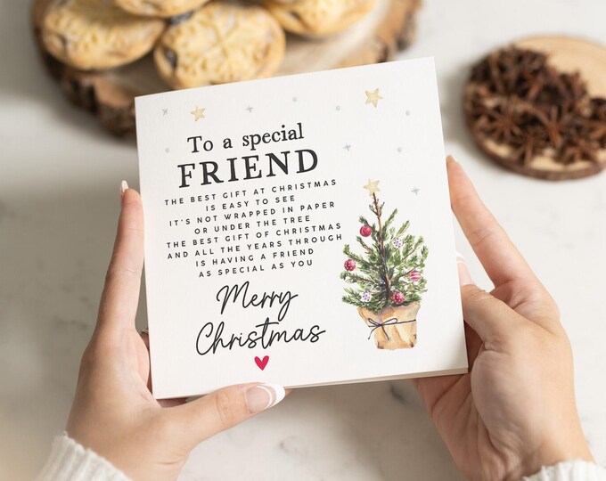 Merry Christmas Friend Poem Print, Merry Christmas Friend Digital ...