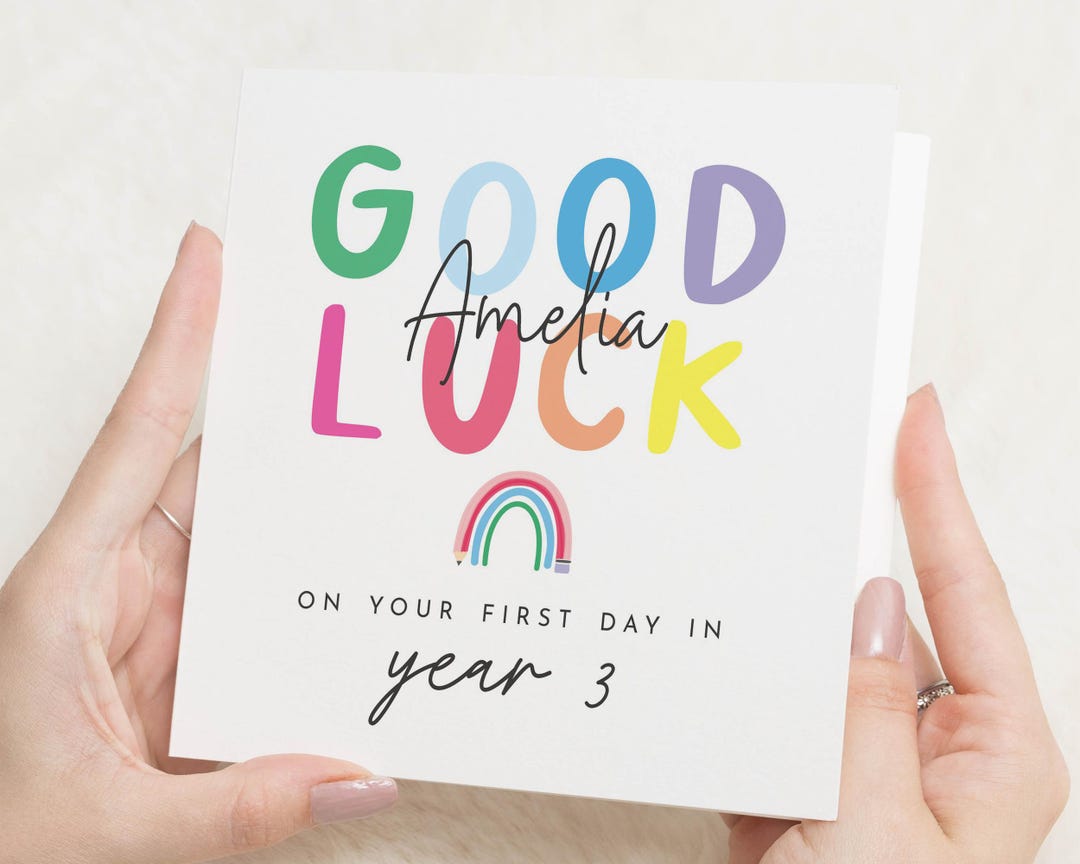 Good Luck Card for Kids, Personalised First Day Card, Good Luck Card ...