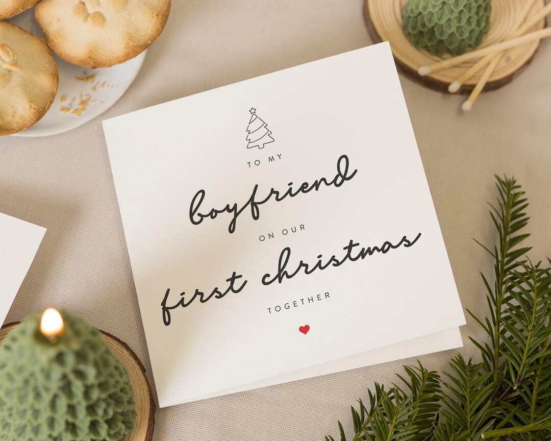 Boyfriend Christmas Gift, 1st Christmas Boyfriend Christmas Card, Gifts ...