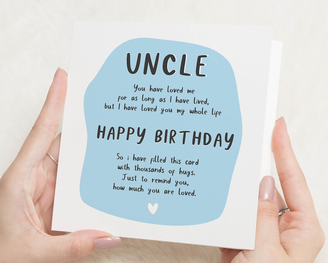 Uncle Birthday Card, Birthday Card for Uncle, Happy Birthday Uncle ...