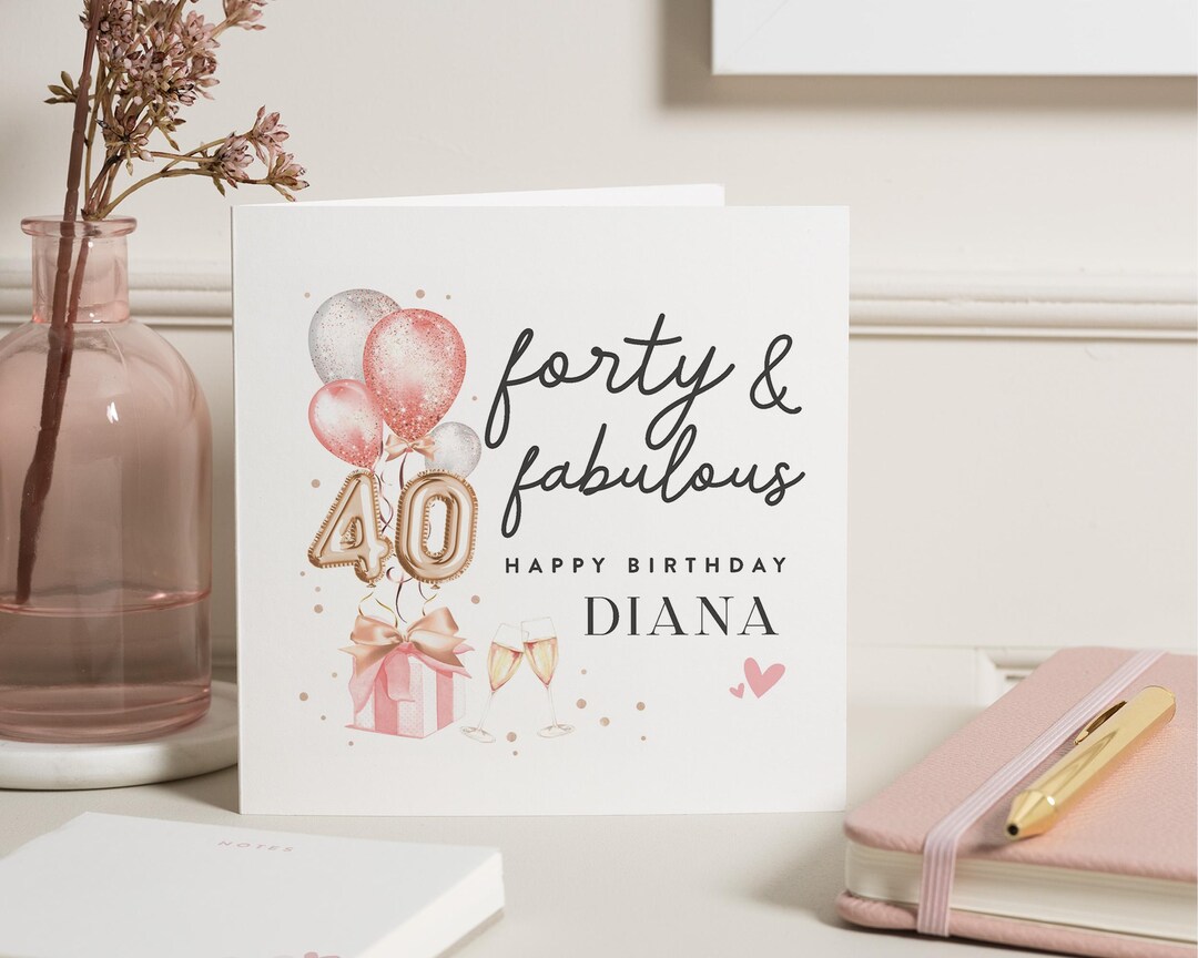 40th Birthday Card for Women, 40th Wife Card, 40th Birthday Card Friend ...