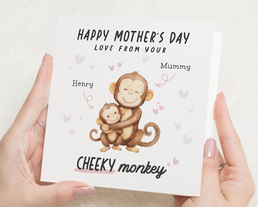 Mothers Day Card Mummy From Kid, Cheeky Monkey Mothers Day Gift for ...