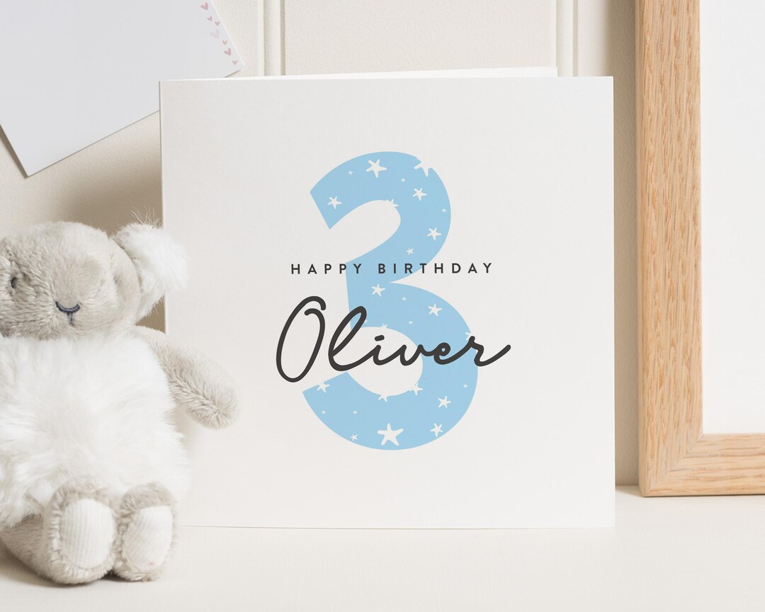 Boy 3rd Birthday Card, Personalised 3rd Birthday Card for Son, Third ...