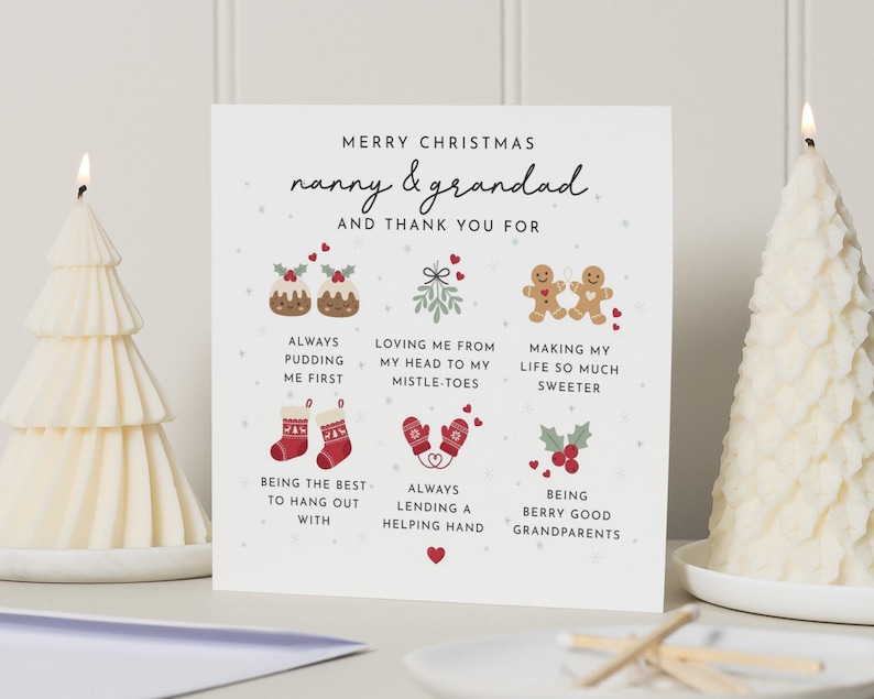 Christmas Card for Nanny and Grandad, Grandparents Christmas Card ...