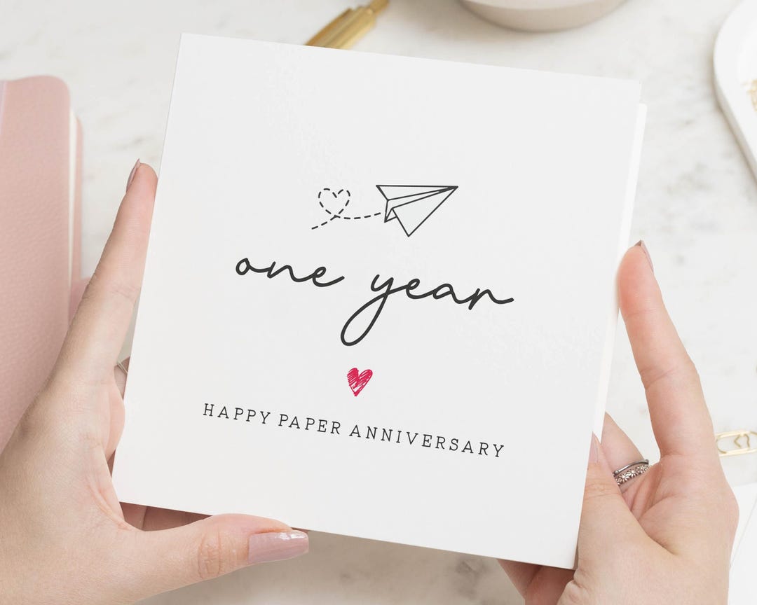 1 Year Anniversary Card, First Anniversary Card, First Wedding ...
