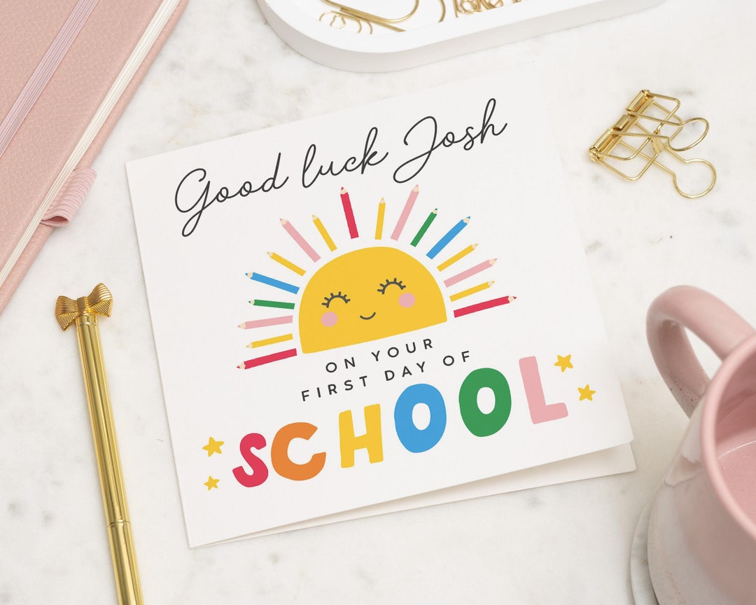 Personalised First Day of School Gift, Good Luck First Day of School ...