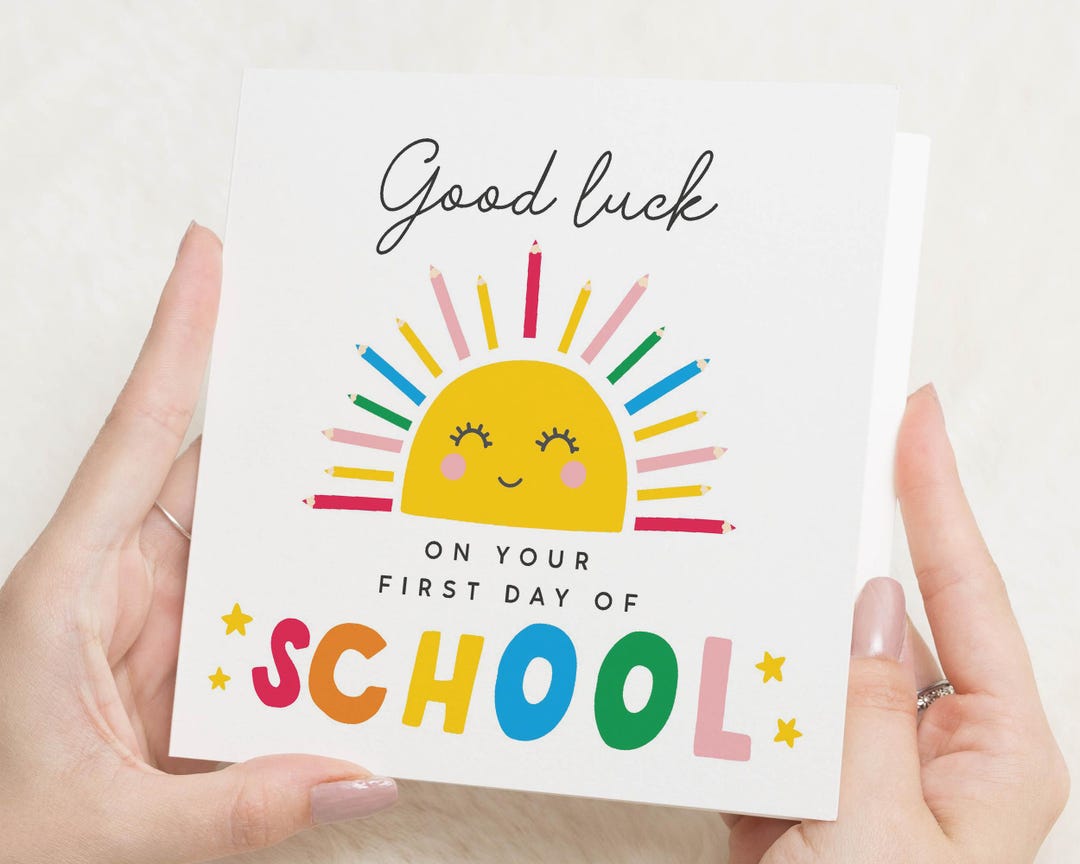 Happy First Day of School Card, Good Luck 1st Day of School Gift, Back ...