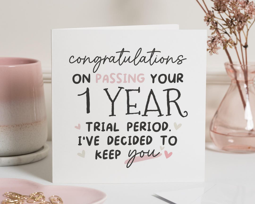 Anniversary Card, 1 Year Anniversary Card, Funny Anniversary Card, Card ...