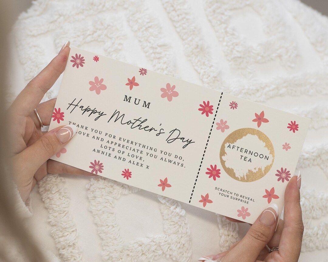 Mother's Day Gift, Spa Day Gift Voucher Mothers Day, Scratch Gift ...