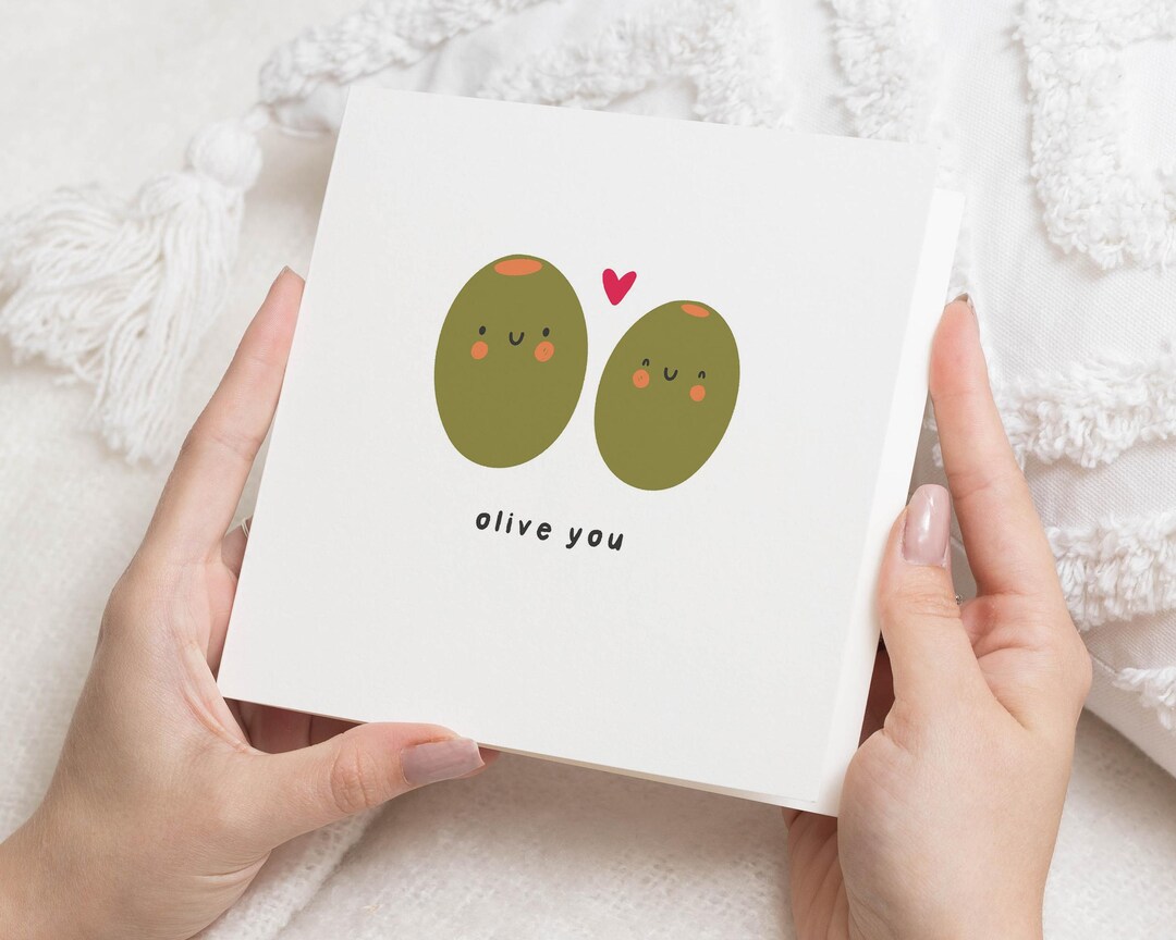 Olive You Anniversary Card, Valentine Gift for Him, Gifts for Boyfriend ...