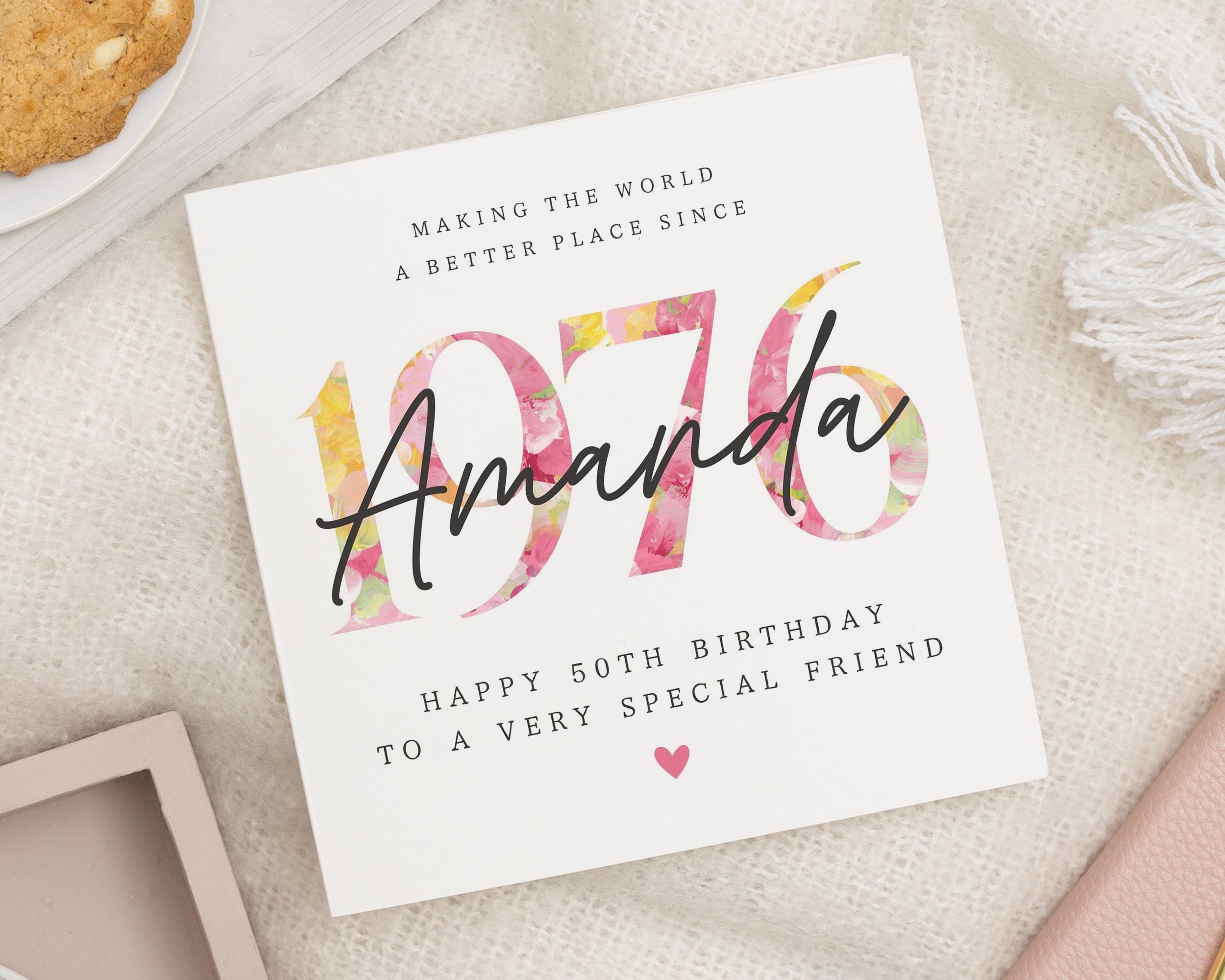 50th Birthday Card for Friend, Personalised 50th Birthday Card ...
