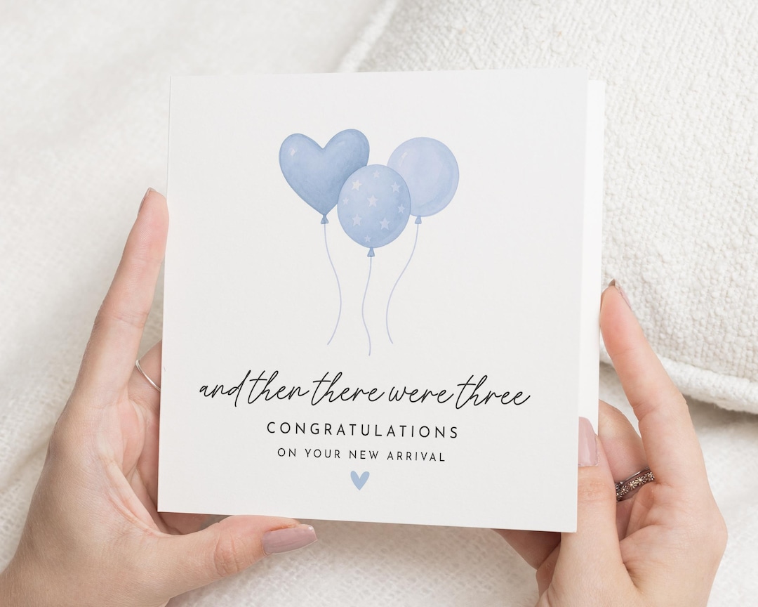 And Then There Were Three Card, New Baby Card, Family of Three Card ...