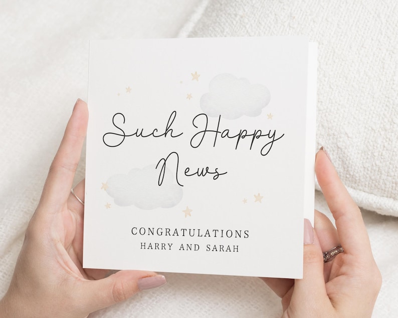Congratulations Card, New Baby Card, Engagement Card, Personalised Card ...